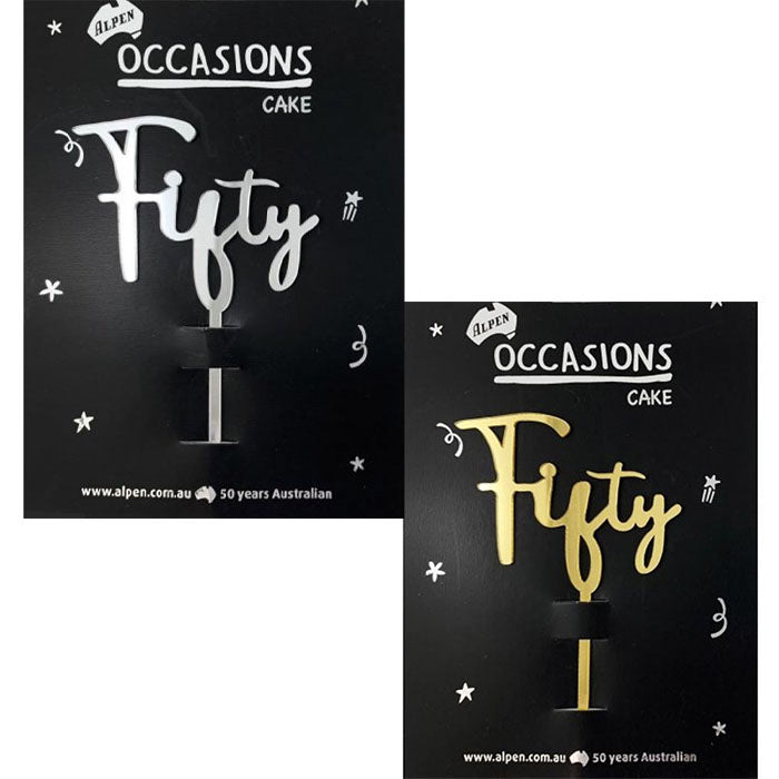 Acrylic Cake Topper | Fifty | The French Kitchen Castle Hill