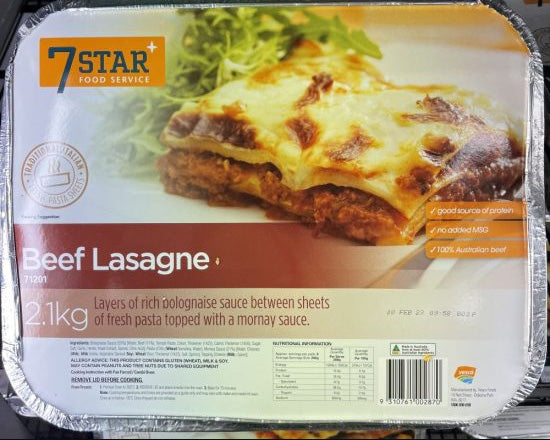 7 STAR Pasta Lasagna Beef – The French Kitchen Castle Hill