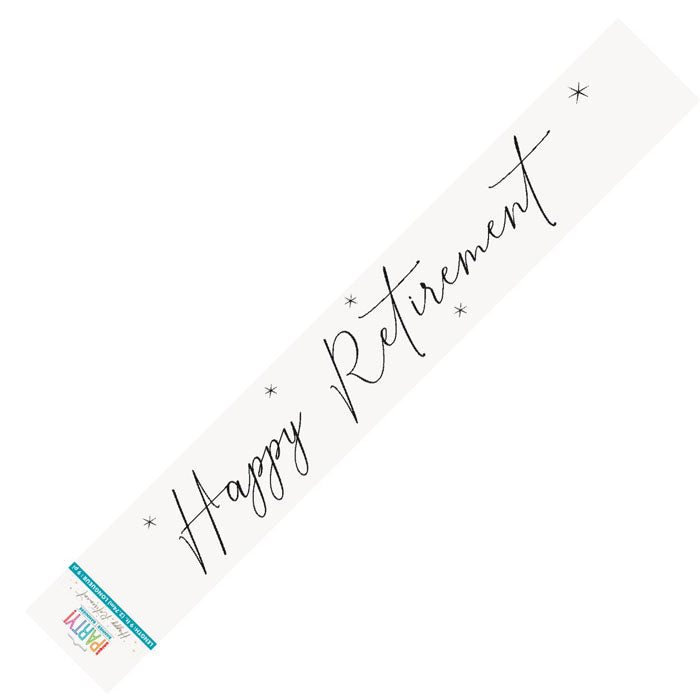 Happy Retirement Banner | White and Black | The French Kitchen Castle Hill