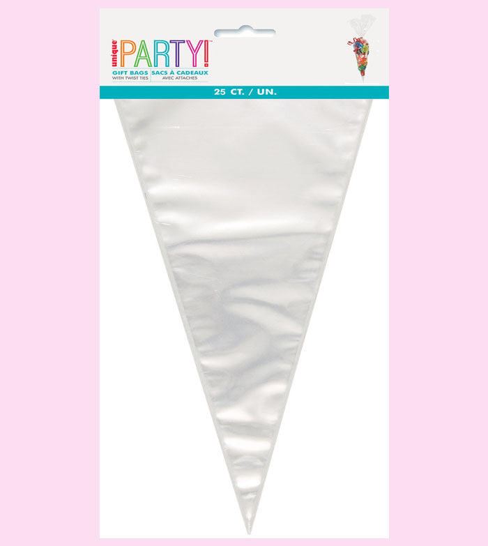 Triangle Clear Gift Bags | Party bags | The French Kitchen Castle Hill