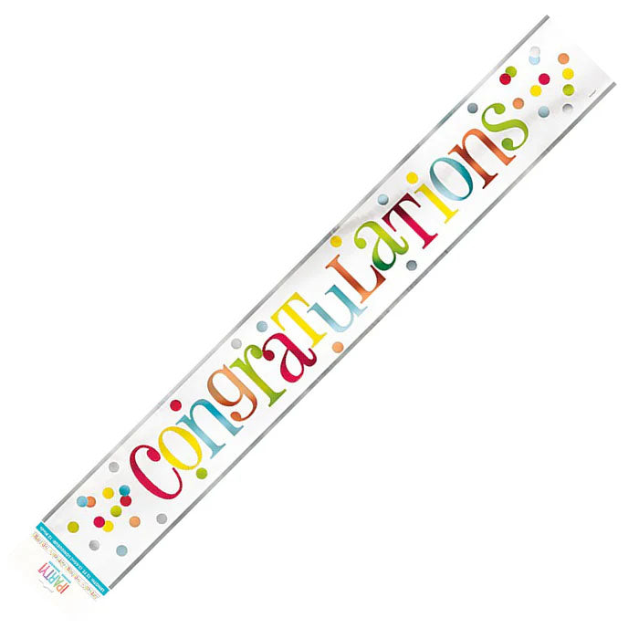 Congratulations Banner 3.65m | Colourful | The French Kitchen Castle Hill