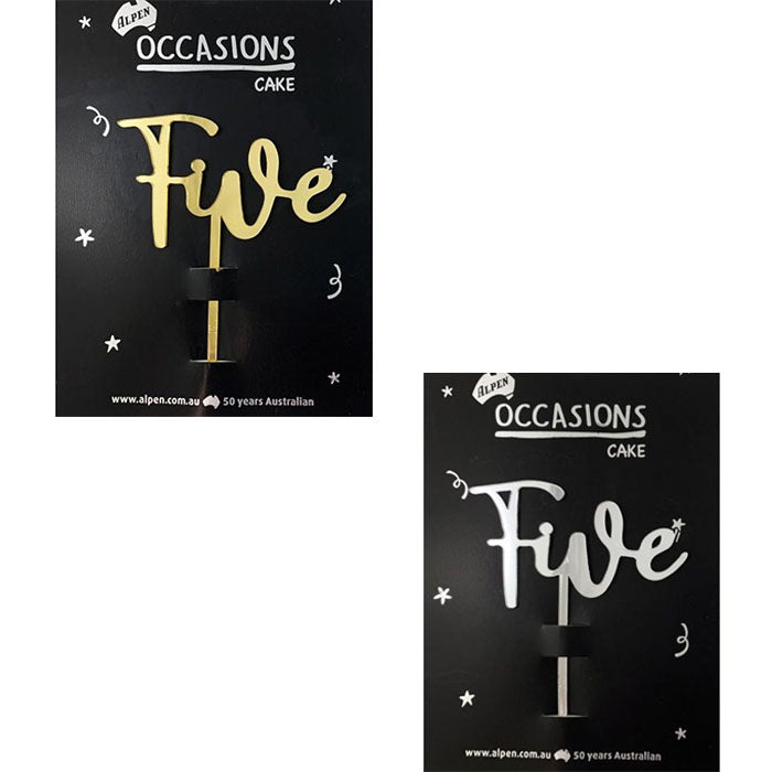 Acrylic Cake Topper | Five | The French Kitchen Castle Hill