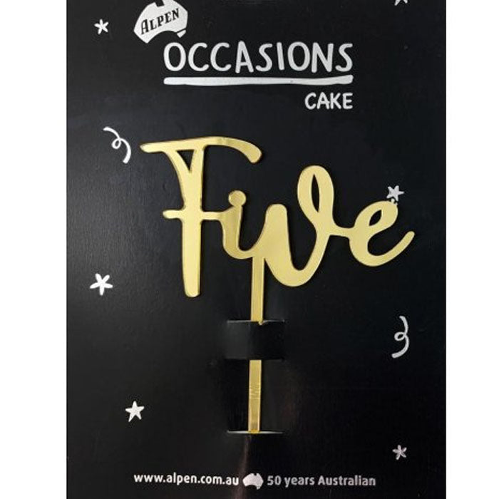 Acrylic Cake Topper | Five | The French Kitchen Castle Hill