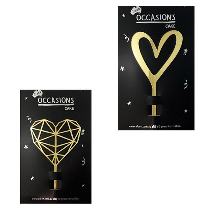 Acrylic Cake Topper | Gold Heart | The French Kitchen Castle Hill