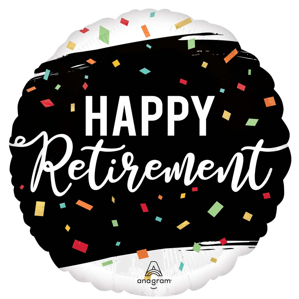 Happy Retirement 45cm Foil Balloon Black and White – The French Kitchen ...