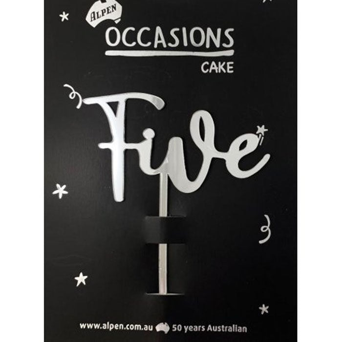 Acrylic Cake Topper | Five | The French Kitchen Castle Hill