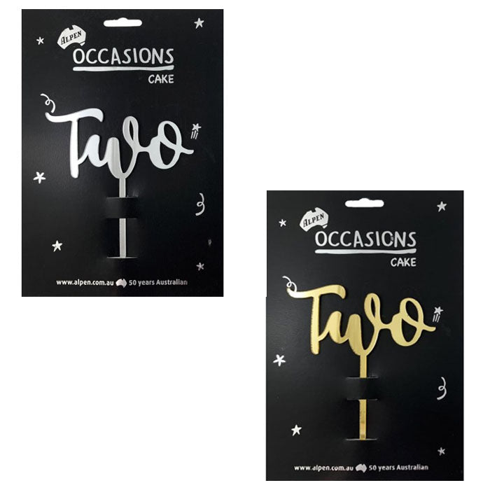 Acrylic Cake Topper | Two | The French Kitchen Castle Hill