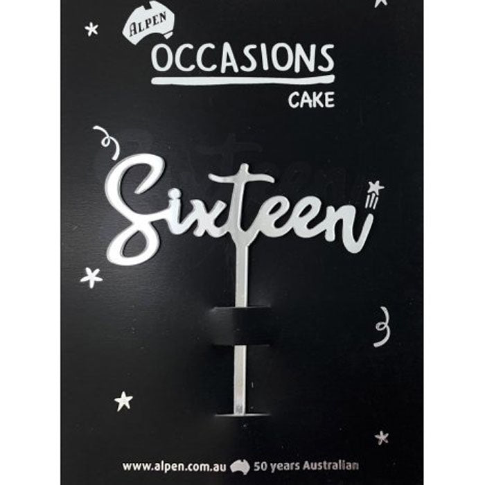 Acrylic Cake Topper | Sixteen | The French Kitchen Castle Hill
